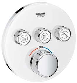 Grohe Grohtherm Smart Control - podomítkový termostat na tři spotřebiče, kulatý tvar, bílá / chrom, 29904LS0