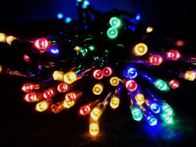 Vnitřní vánoční LED řetěz, různobarevná, 5m, 50 LED, na baterie