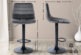 Bhm germany Barová židle Lex, samet, černá podnož / tmavě šedá