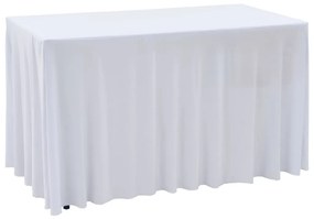 Rautové sukně s řasením 2 ks bílé 183 x 76 x 74 cm 133585