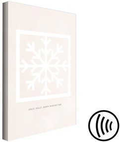 Obraz Šťastný čas - geometrická sněhová vločka a bílý nápis