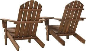 Zahradní židle Adirondack s čajovým stolkem masivní jedle hnědé 310069