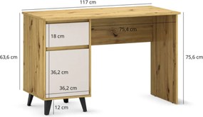 Psací stůl BORG 1d1s/120 dub artisan / kašmír