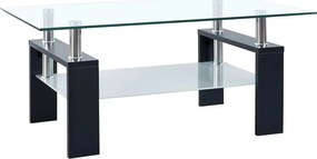 vidaXL Konferenční stolek a průhledný 95x55x40 cm tvrzené sklo [330303] Barva: Černá