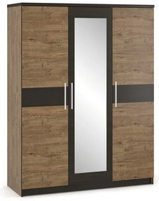 Šatní skříň VERONIKA 3D april/wenge se zrcadlem