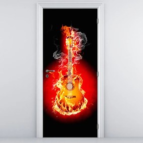 Fototapeta na dveře - Ohnivá kytara (95x205cm)
