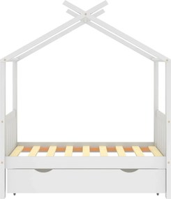 Rám dětské postele se zásuvkou bílý masivní borovice 70x140 cm 322148