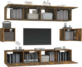 6dílný set TV skříněk kouřový dub kompozitní dřevo 3114363