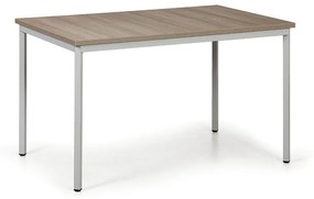 Jídelní stůl TRIVIA, světle šedá konstrukce, 1200 x 800 mm, dub přírodní