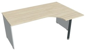Stůl ergo 180 x 120 cm, levý Hobis Gate GE 1800 60 L Dekor lamino podnože: akát, Dekor korpusu: šedá, Barva nohy: černá