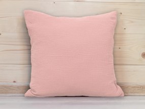 Biante Mušelínový povlak na polštář MSN-004 Pastelově růžový 50 x 50 cm