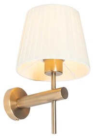 Moderní nástěnná lampa bílá s bronzem - Pluk