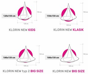 Závěsné houpací křeslo, zelená, KLORIN NEW BIG SIZE CACOON HAMMOCK