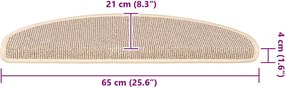 Schodové rohože 15 ks 65 x 21 x 4 cm bílé a hnědé, půlkulaté, velké 149860