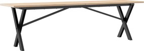 Konferenční stolek s X rámem 160x40x45 cm borové dřevo a ocel 3282690