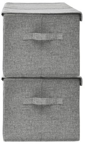 Úložné boxy 2 ks textil 50 x 30 x 25 cm šedé - Default Title
