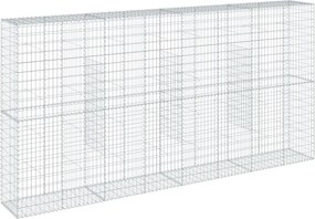 Gabionový koš s víkem 400 x 50 x 200 cm pozinkované železo 3295169