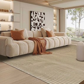 TZ Béžový obdélníkový geometrický koberec Strado Polo Path Camel se vzorem pruhů Rozměr: 160x230 cm