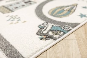 Dětský koberec Lima 9376A uličky, krémový / světle šedý