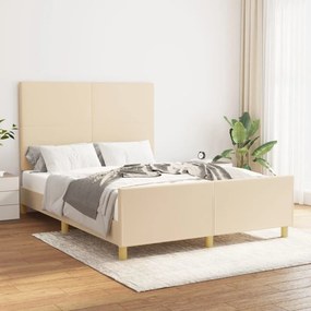 Rám postele bez matrace krémový 140 x 200 cm textil 3124900