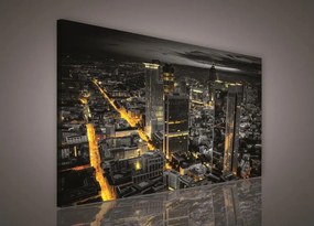 Obraz na plátně Frankfurt v noci 100 x 75 cm