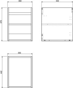 Mexen Box-A, závěsná skříňka 35 cm, šedá matná, 91AX1-0350-470-1-62