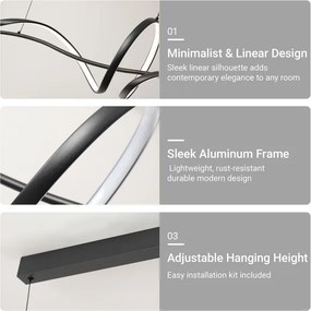 Brilagi - LED Stmív. lustr na lanku SIGNATURE LED/55W/230V 120x23 cm černá + DO
