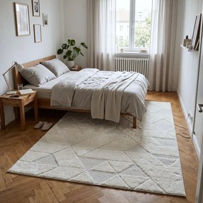 Angel Carpet, Kusový koberec Aurora 11 White, 60x110, bílá, kancelář