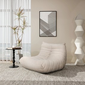 Designové křeslo Nua samet béžové