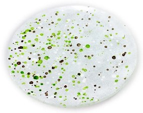 BDK-GLASS Kulatý skleněný mělký talíř COUNTRY - do zelena Průměr: 28cm