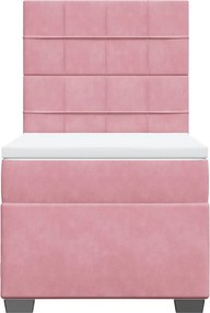 Box spring postel s matrací růžová 100x200 cm samet 3293139