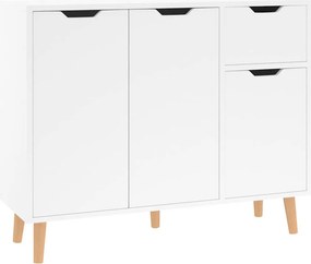Příborník bílý s vysokým leskem 90x30x72 cm kompozitní dřevo 326819