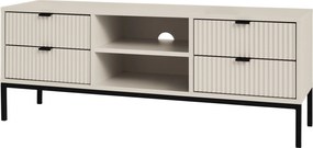 Livarno® Nízká skříň se 4 zásuvkami, 2 přihrádkami a kovovými nožičkami, lamelový design