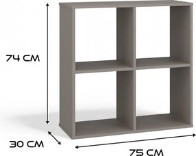 FALCO Regál Manja 2x2 šedá jíl