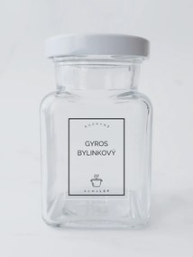 Samolepka na kořenky GYROS BYLINKOVÝ průhledná 3 × 4 cm základní písmo