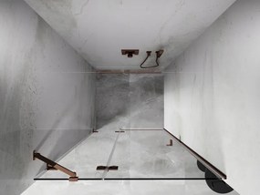 Mexen Lunar sprchové dveře otočné levé 125 cm, transparentní, růžové zlato - 834-125-000-60-00-L