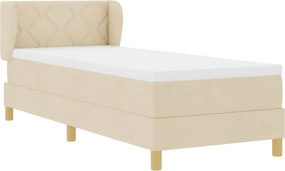 Postel s boxspringem s čelo Krémová 80 x 200 cm textil 3340246