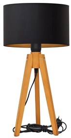 Stolní lampa ALBA 1xE27/15W/230V černá/zlatá/dub