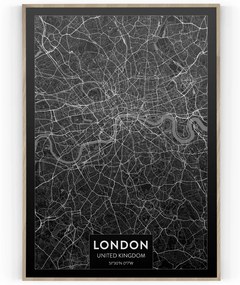 Obraz Mapa London 30 x 40 cm - napnuté plátno na dřevěném rámu