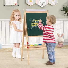 Costway 3 v 1 Dětská tabule s magnetickou tabulí a papírová role