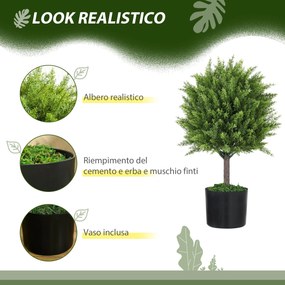 Umělý cedrový strom HOMCOM, UV odolná umělá rostlina s květináčem, dekorace do interiéru i exteriéru, výška 55 cm, zelená