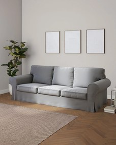 Potah na pohovku IKEA  Ektorp 3-místná, rozkládací STARÝ MODEL PIXBO barva šedá látka sametová