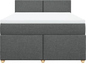 Box spring postel s matrací tmavě šedá 140x200 cm textil 3286697