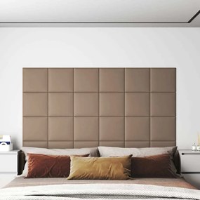 vidaXL Nástěnné panely 12 ks 30 x 30 cm umělá kůže 1,08 m² [343804] Barva: Hnědá