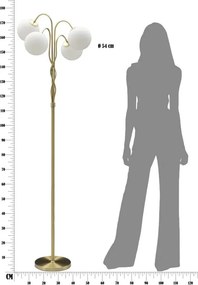 Stojací lampa Glamy 176 cm bílá/zlatá