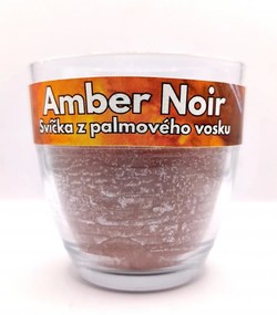 Fajnpocit palmová svíčka ve skle s vůní Amber Noir
