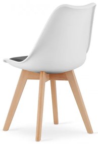 Set dvou jídelních židlí MARK - bílo/černé (hnědé nohy) 2ks