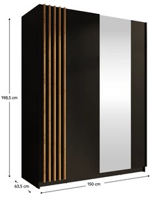 Kondela Skříň, 2D-150, černá/dub artisan, BAJADERO TYP 1
