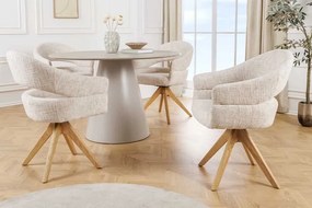 Designová otočná židle Yenibeth béžová / dub