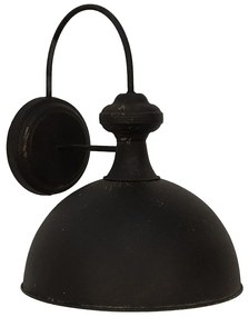 Černá antik nástěnná kovová lampa Bianna - 37*48*35 cm E27/max 1*60W